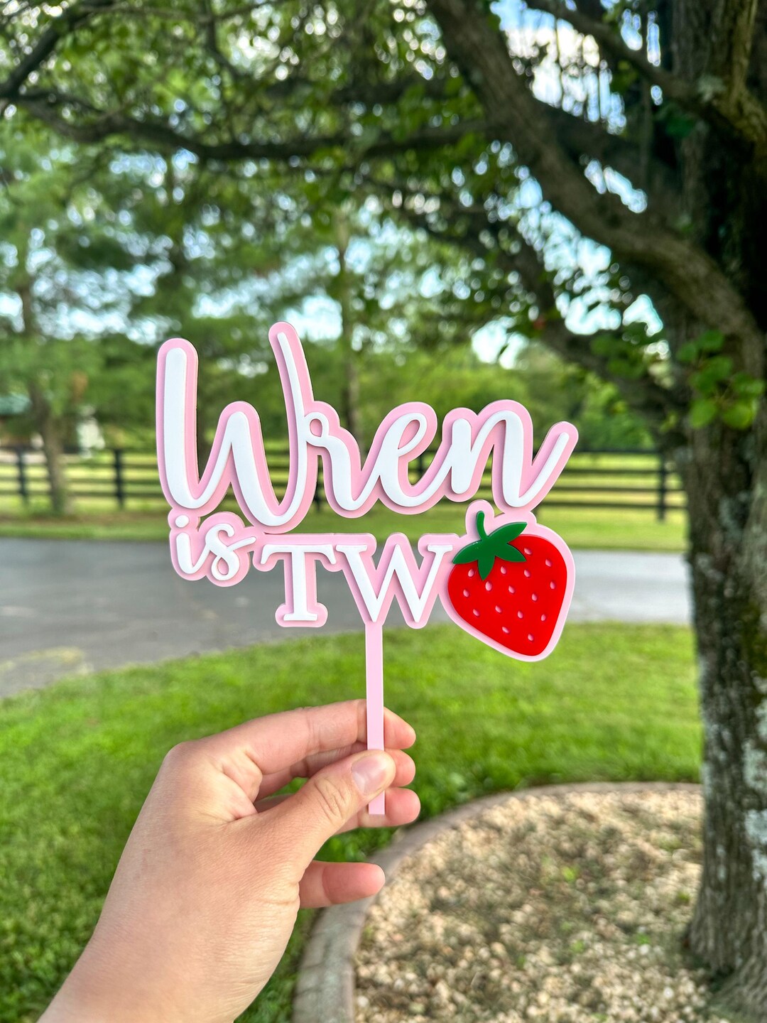 Strawberry Cake Topper | Two Sweet Strawberry Cake Topper | Berry ...