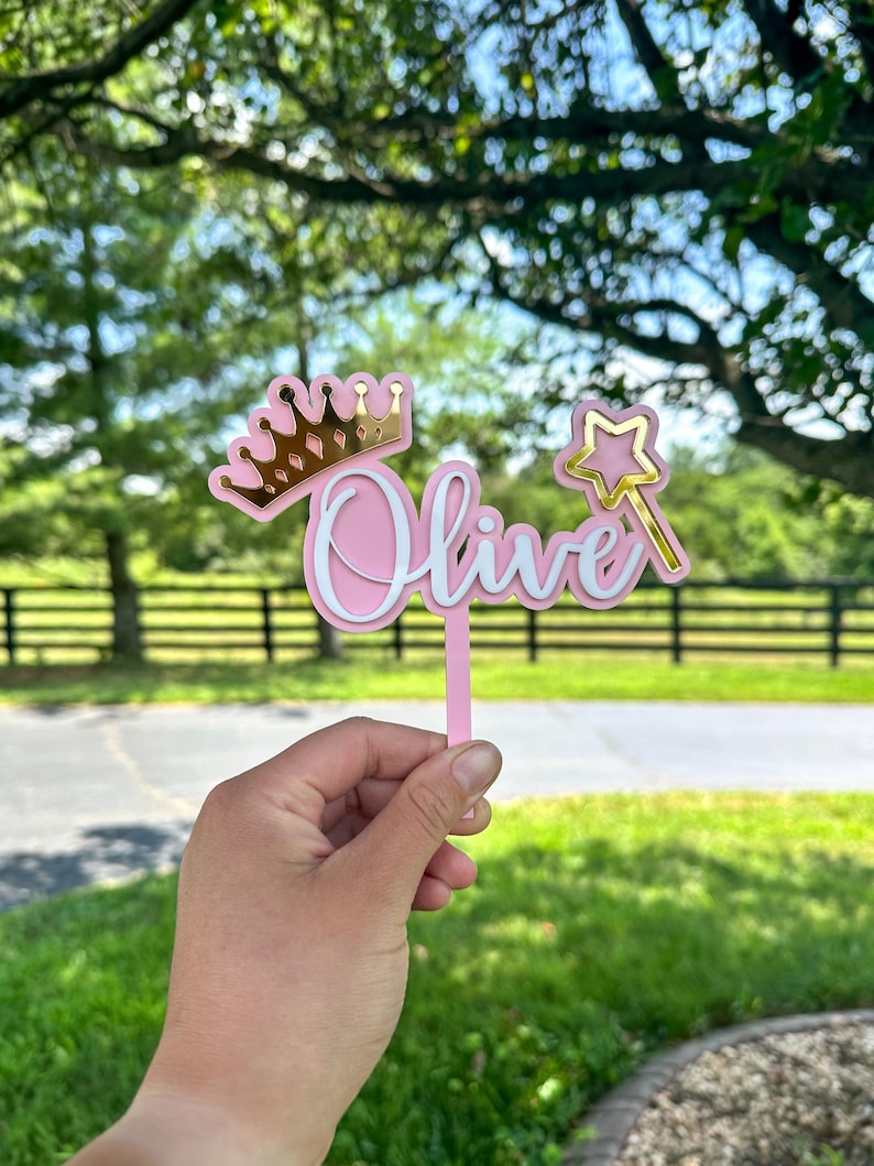 Princess Theme Cake Topper | Tiara Cake Topper | 3D Cake Topper ...