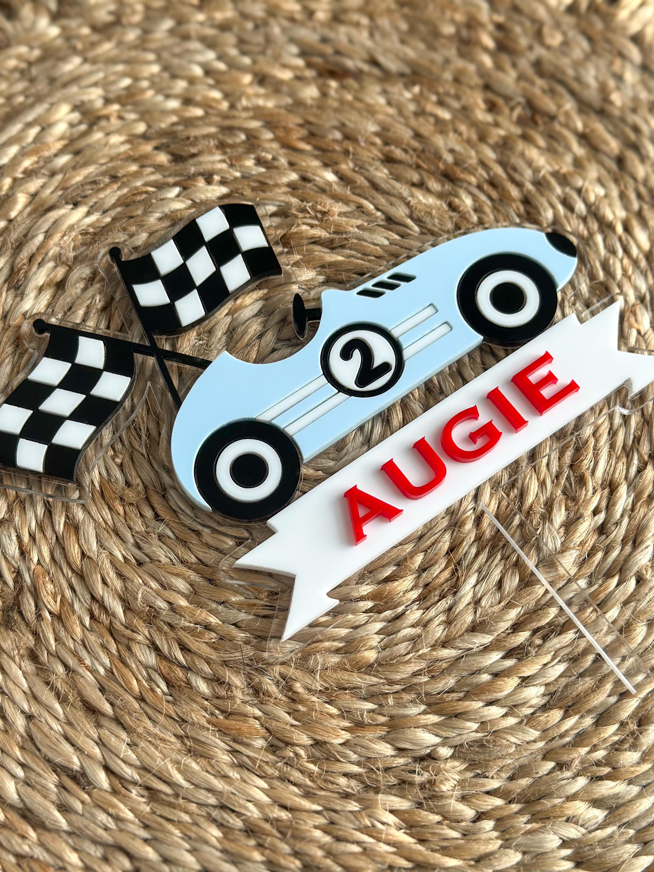 Race Car Birthday Cake Banner | Race Car Number Cake Topper | Race Car ...