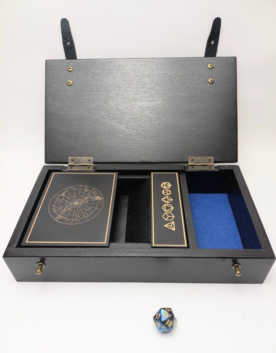 Dice Golden Compass Box and Dice Tray Custom Personalized Dice Tray ...