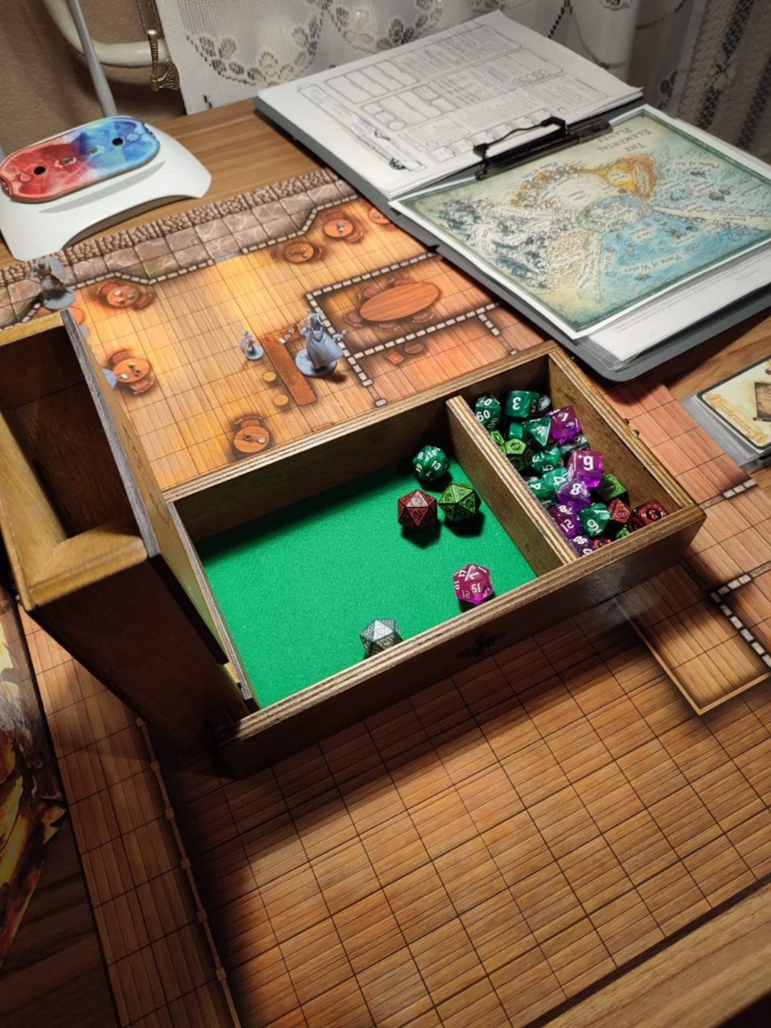 Dnd Vault for Dice in Burn Old Wood Style, Personalized Dice Box ...