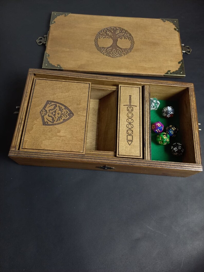 Dnd Vault for Dice in Burn Old Wood Style, Personalized Dice Box ...