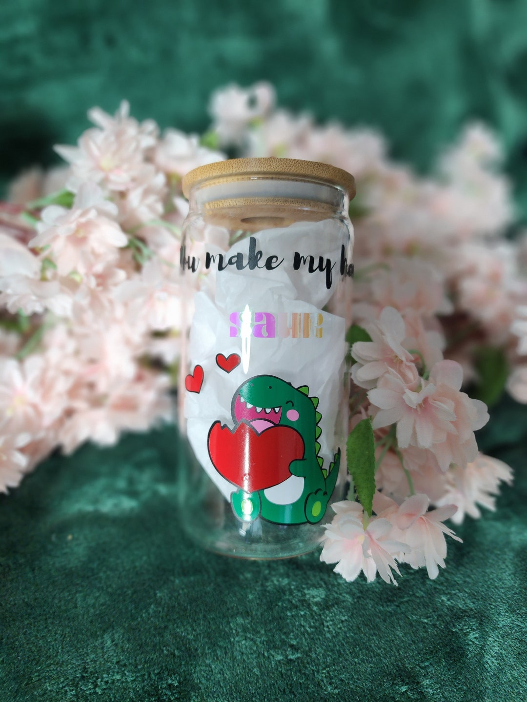 You Make My Heart SAUR, Dinosaur Valentine's, Valentines Cup ...