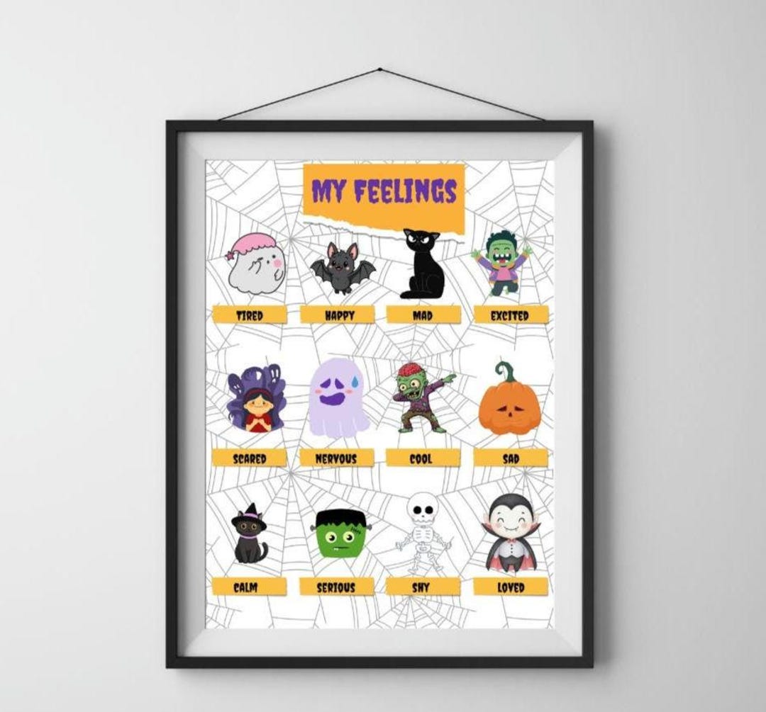 Halloween Feelings Chart for Kids | Emotional Regulation Printable ...
