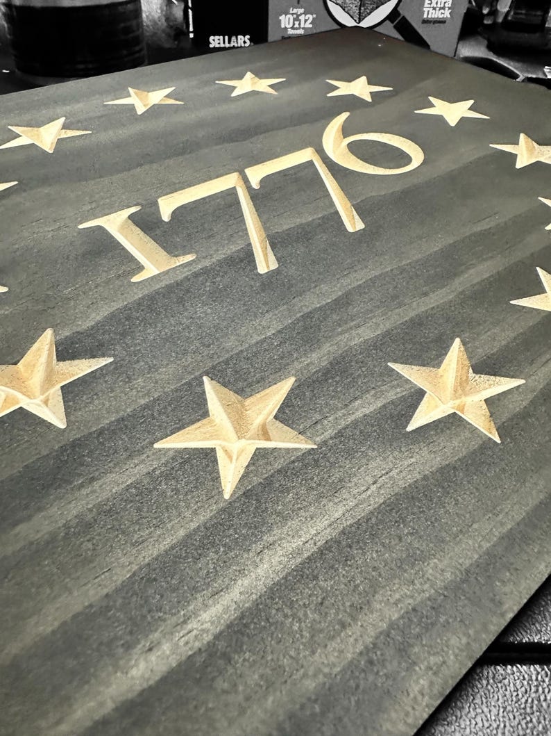 Wood Carved Custom Flag Union 1776 | 1776 Union for DIY - Etsy