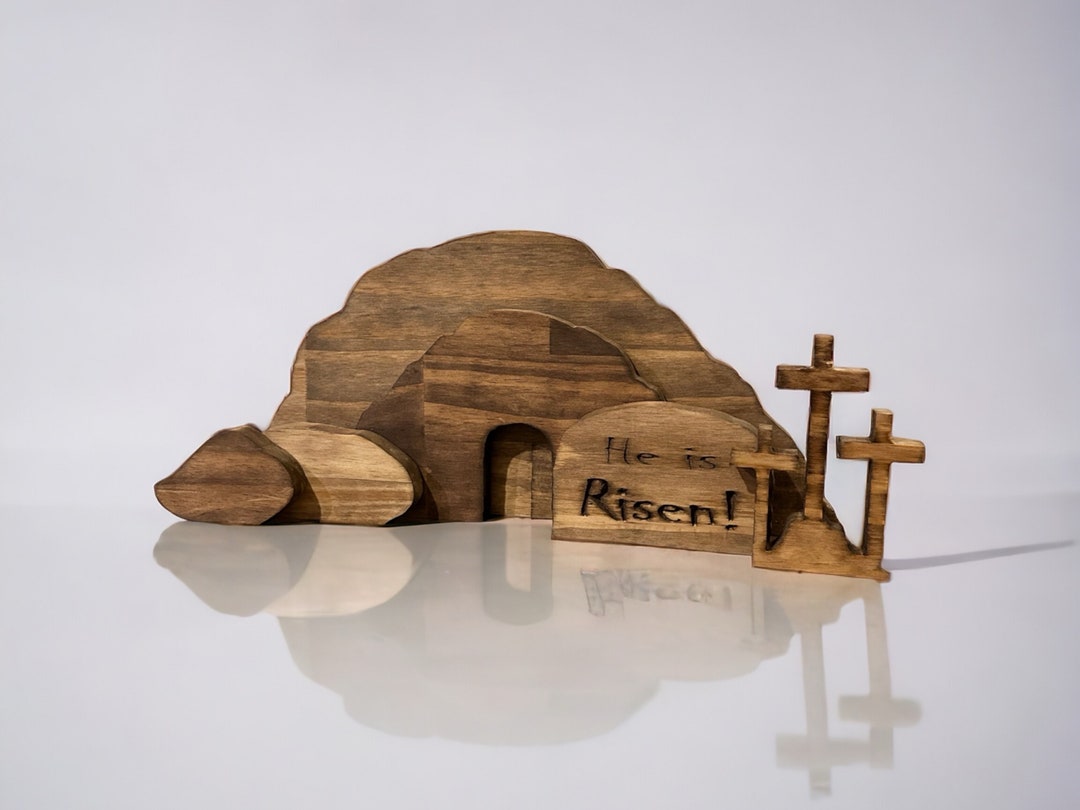 Empty Tomb Display Wood Set Easter Decor, Christian Resurrection Scene ...
