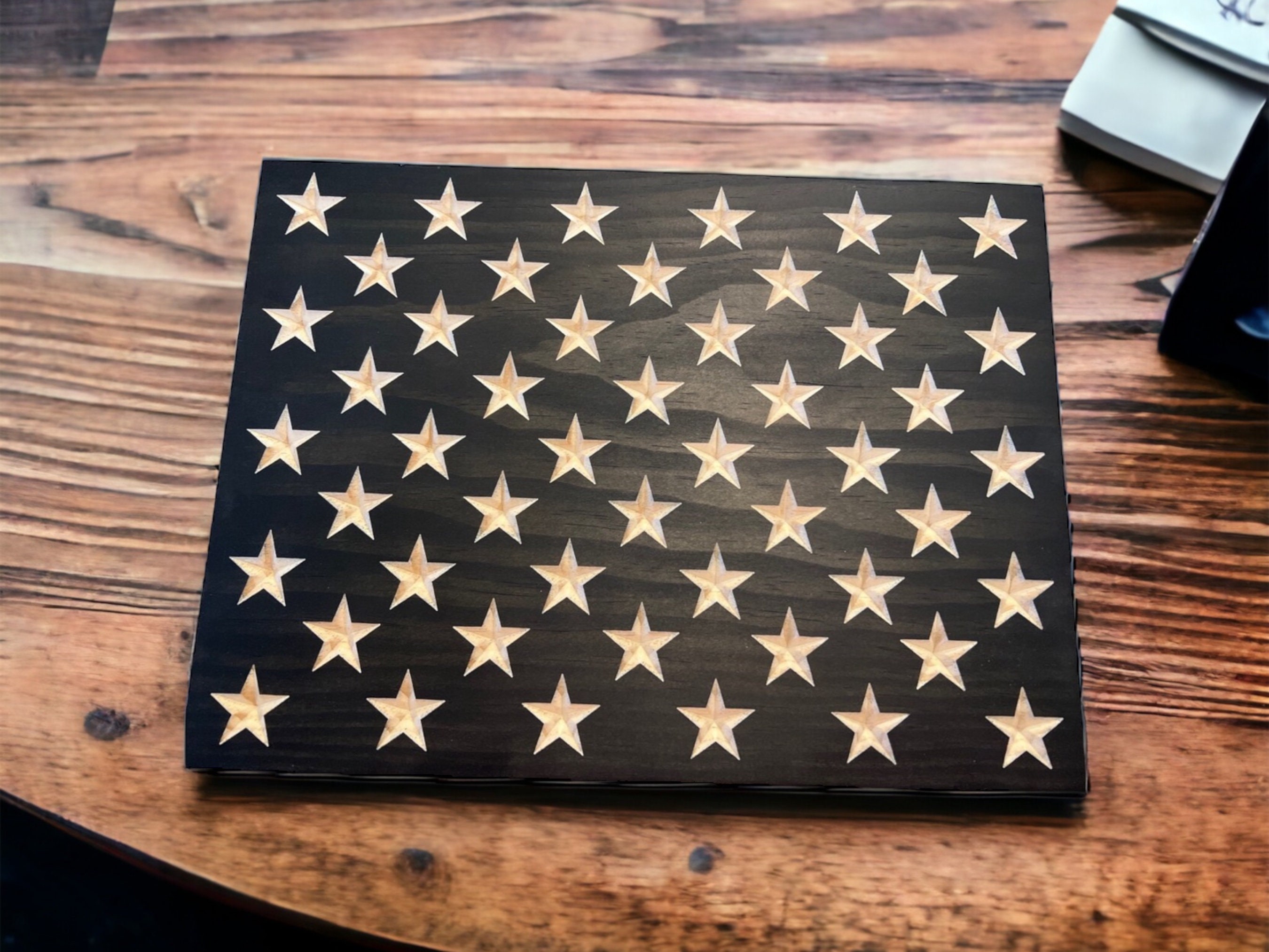 Wood Carved 50 Star Union for Decoration or DIY Project Flag - Etsy