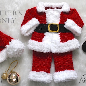 Christmas Baby Santa Suit Pattern, Santa Hat, & Santa Boots Crochet ...