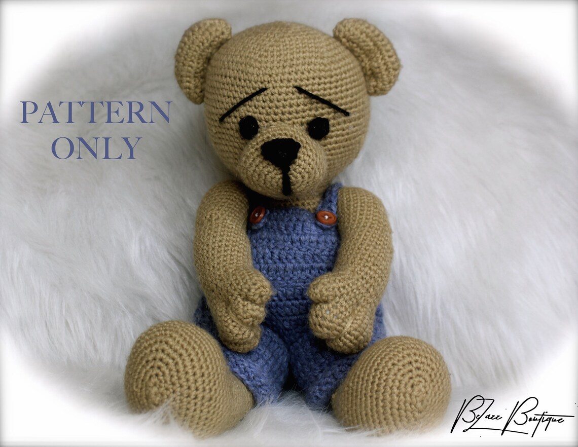 Teddy Bear Crochet Pattern PATTERN ONLY instructions How to Make It PDF ...