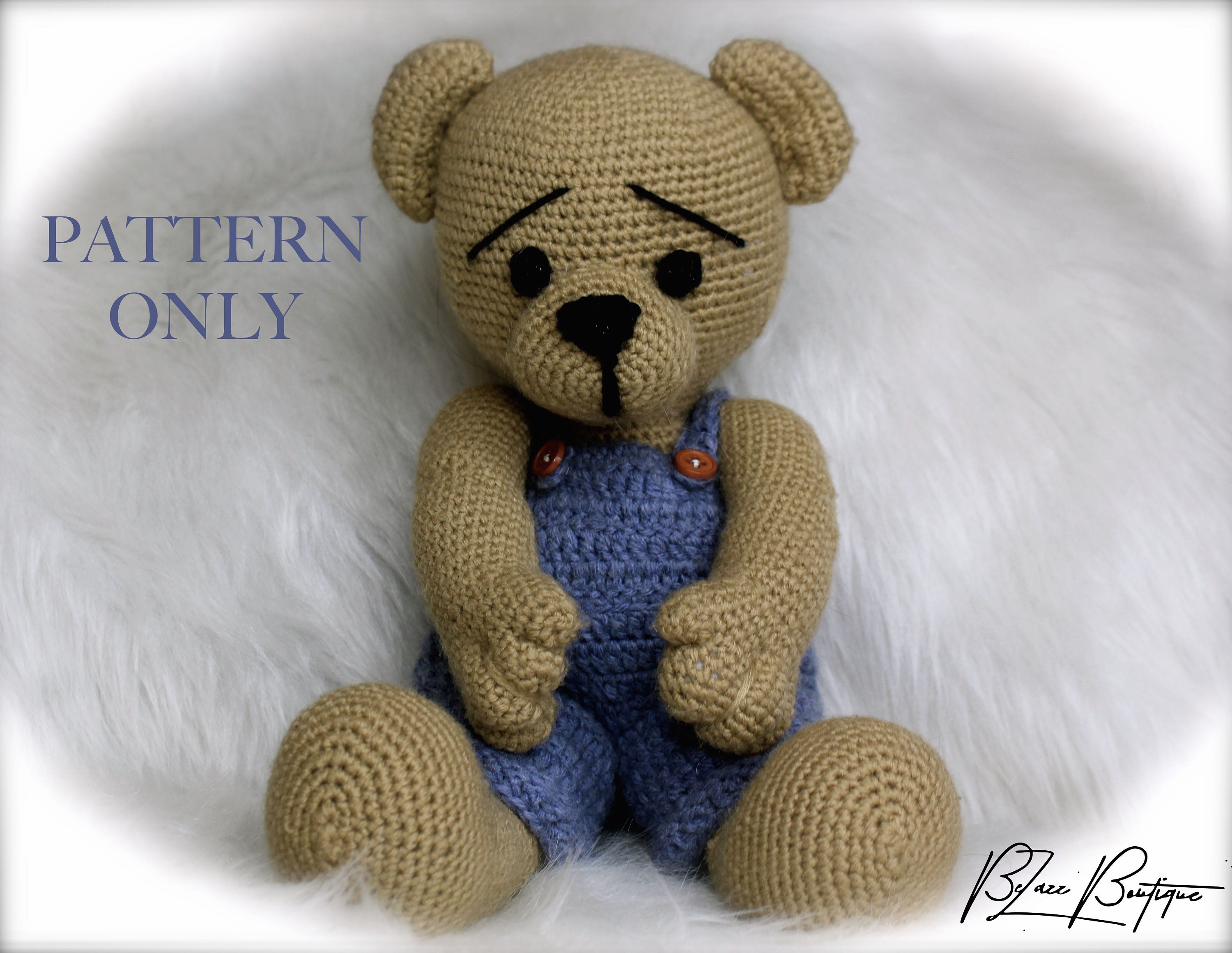 Teddy Bear Crochet Pattern PATTERN ONLY instructions How to Make It PDF ...