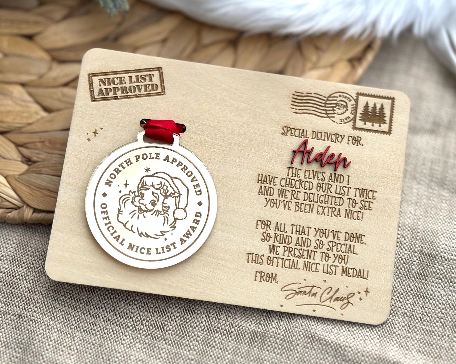 Children’s Official Nice List Medal Award and Certificate | Custom ...