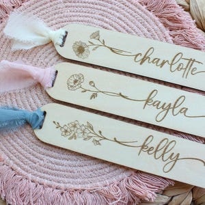 Personalized Bookmarks | Birth Flower Bookmark | Bridesmaids Gift Idea ...