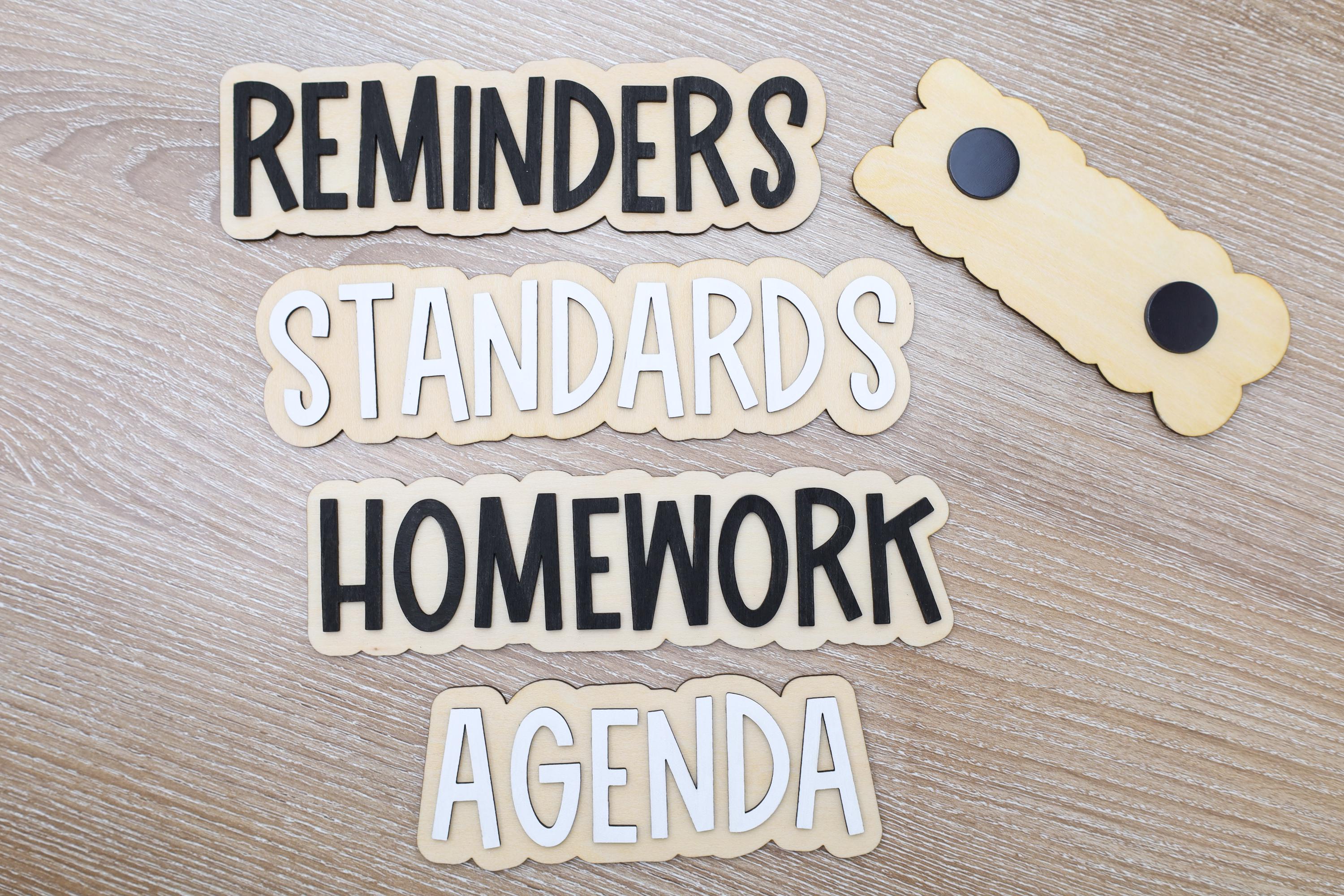 Classroom Organization Magnets | Agenda Homework Reminders Standards ...