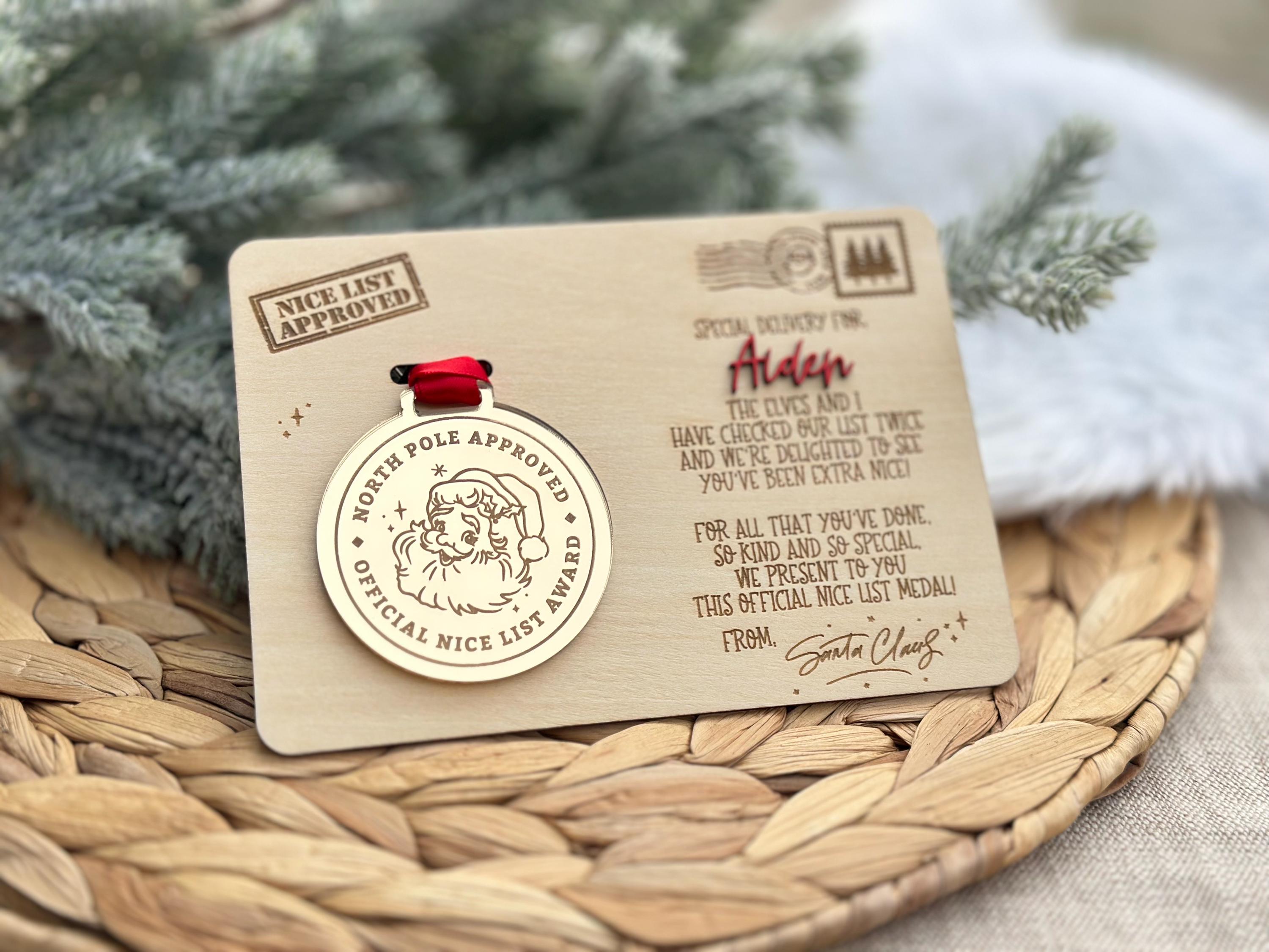 Children’s Official Nice List Medal Award and Certificate | Custom ...