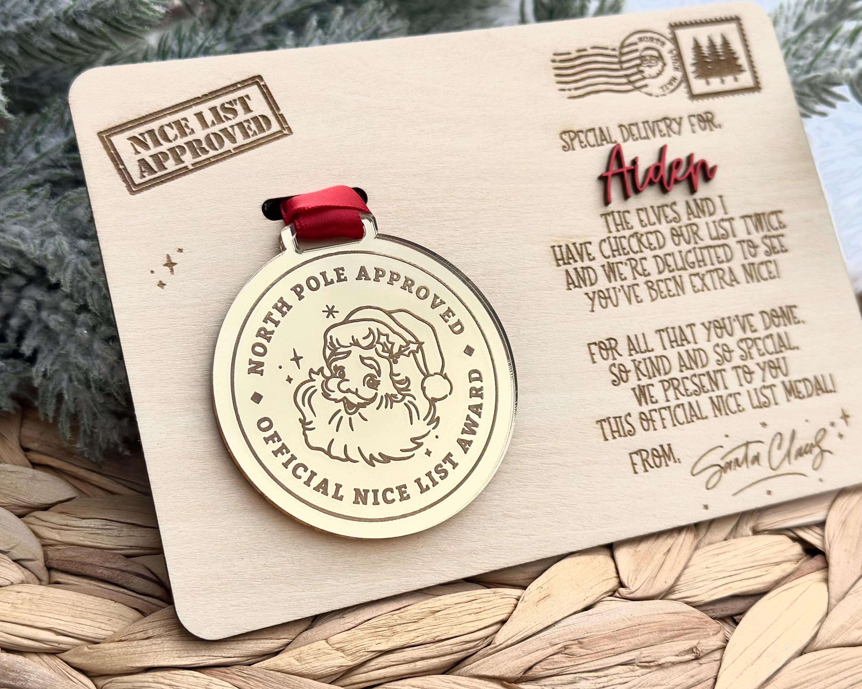 Children’s Official Nice List Medal Award and Certificate | Custom ...