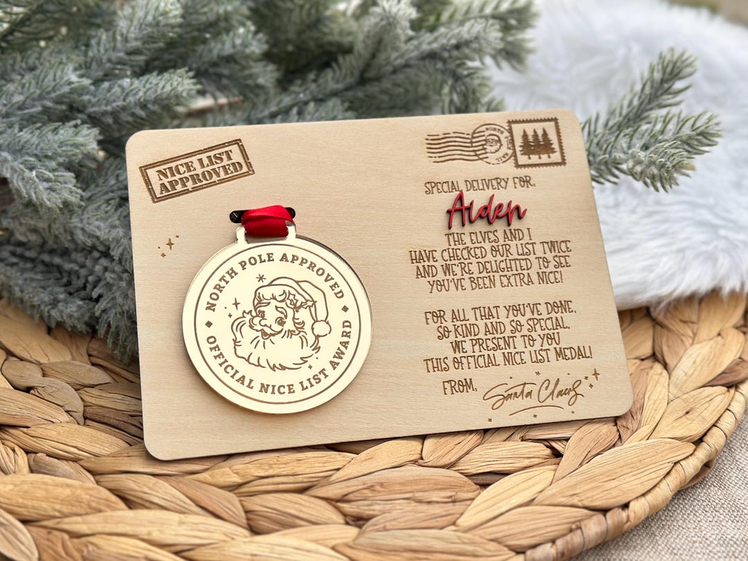 Children’s Official Nice List Medal Award and Certificate | Custom ...