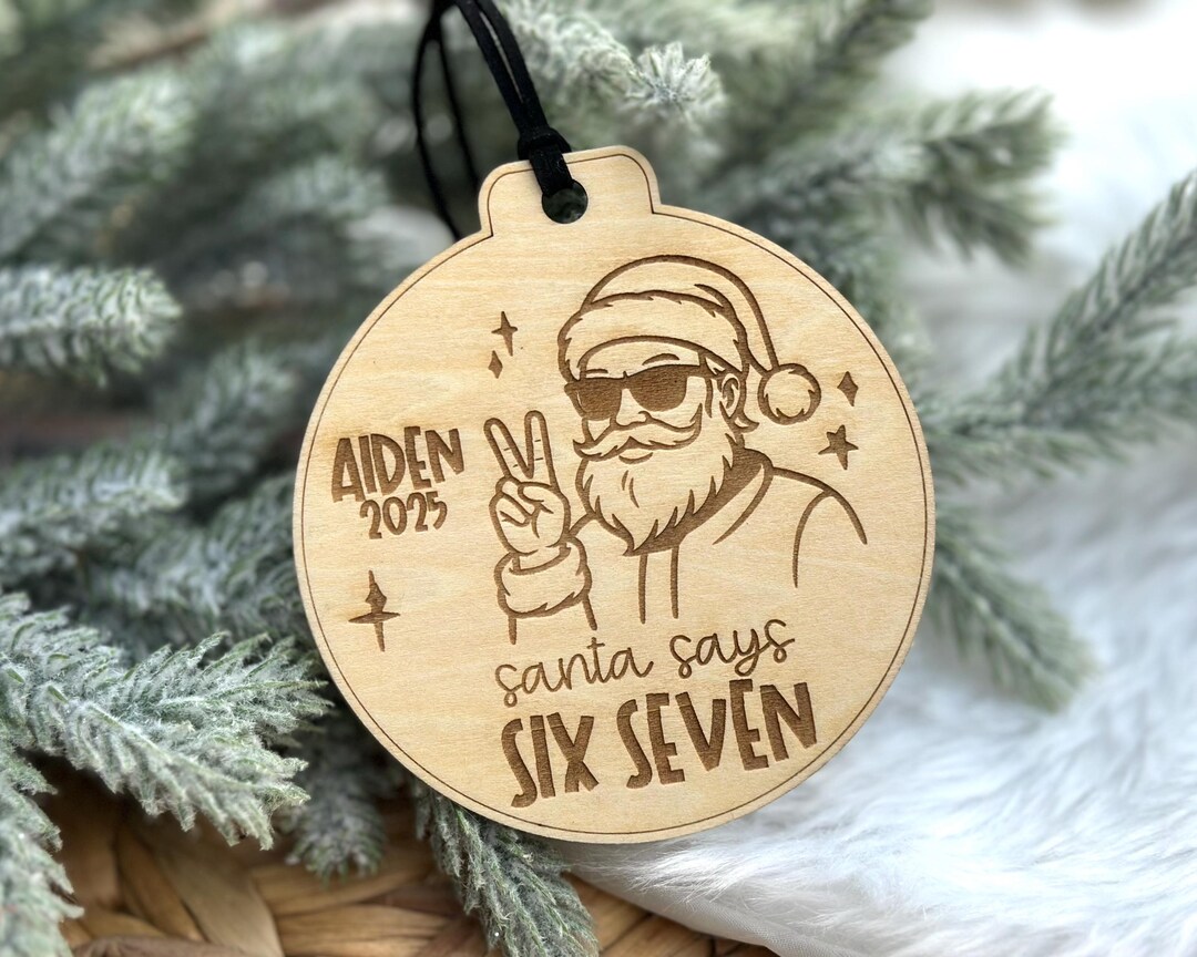 Viral Six Seven Meme Ornament | Funny Santa Ornaments | Custom ...