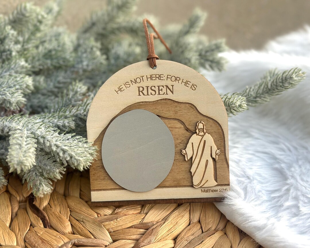 He is Risen Ornament | Matthew 28:6 | Church Group Holiday Gifts ...