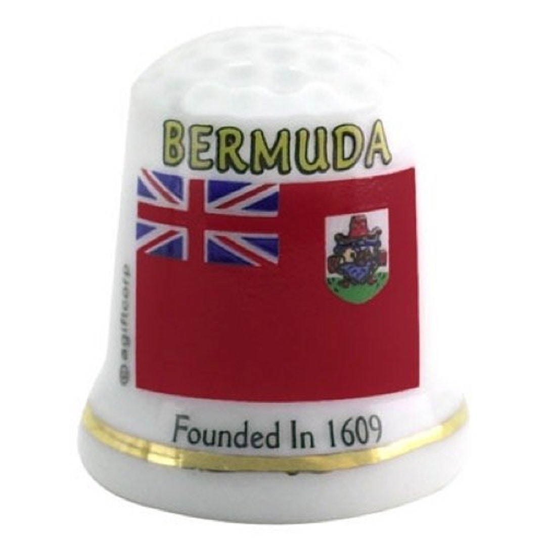 Bermuda Caribbean Flag Pearl Souvenir Collectible Thimble Agc - Etsy