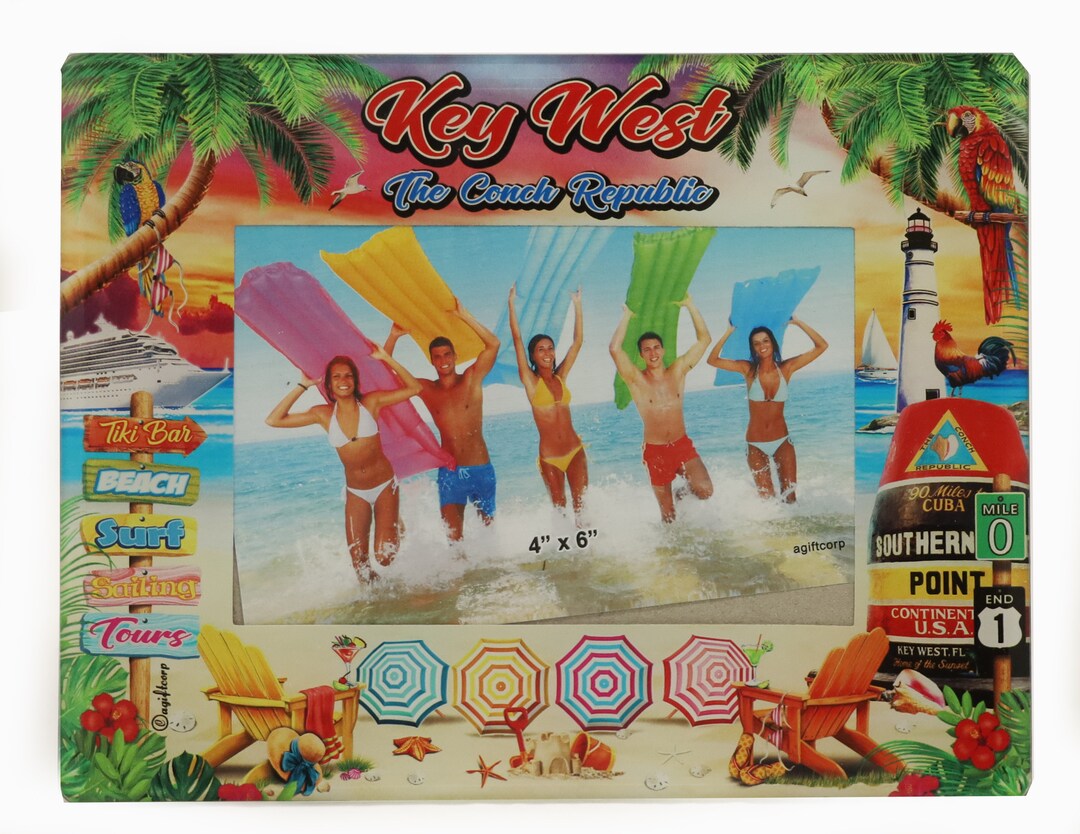 Souvenir Destiny Key West Florida Glass Picture Frame - Etsy