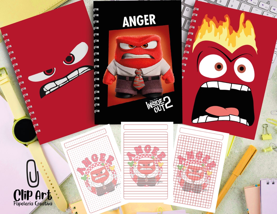Cuadernos Imprimibles de Inside-Out 2 Descarga Inmediata Portadas y ...