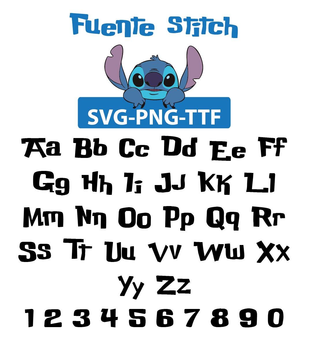 Stitch Font SVG-PNG-TTF Font Lilo & Stitch, Stitch Alphabet, Letters ...