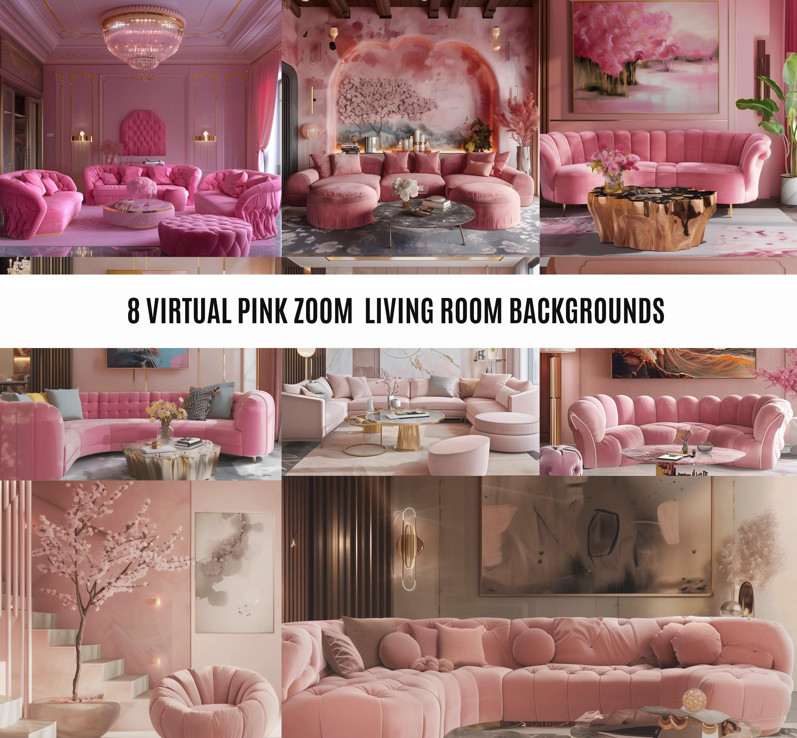8 Zoom Modern Pink Luxury Virtual Backgrounds Bundle Teams Meeting ...