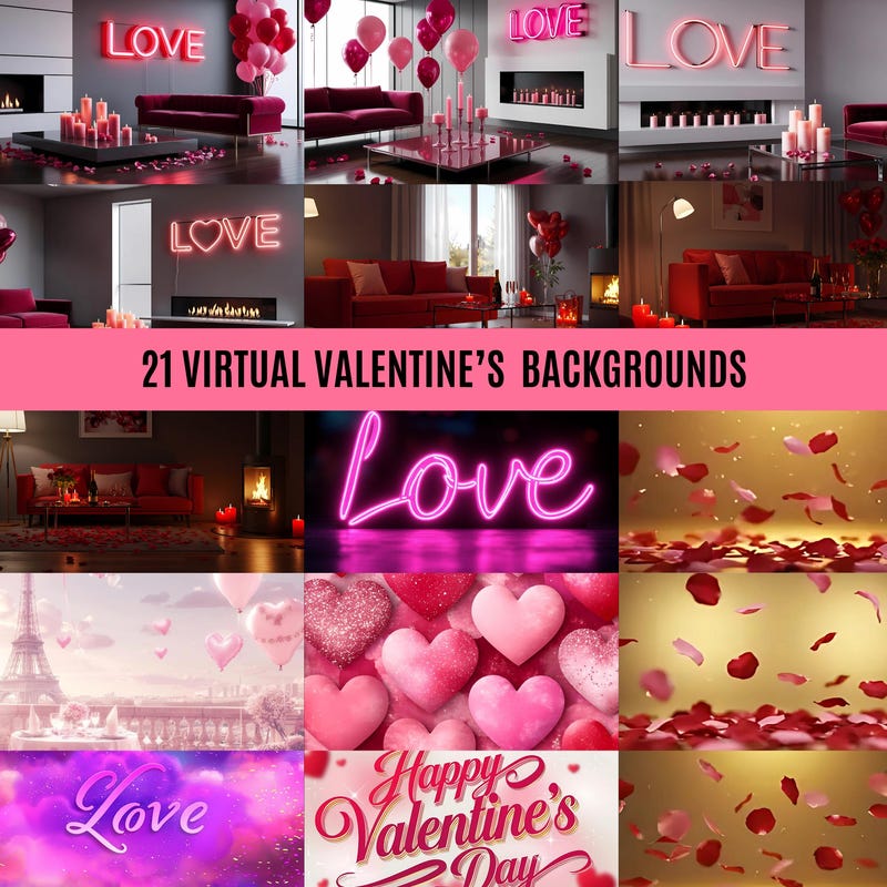 Valentine Background for Microsoft Teams - Etsy