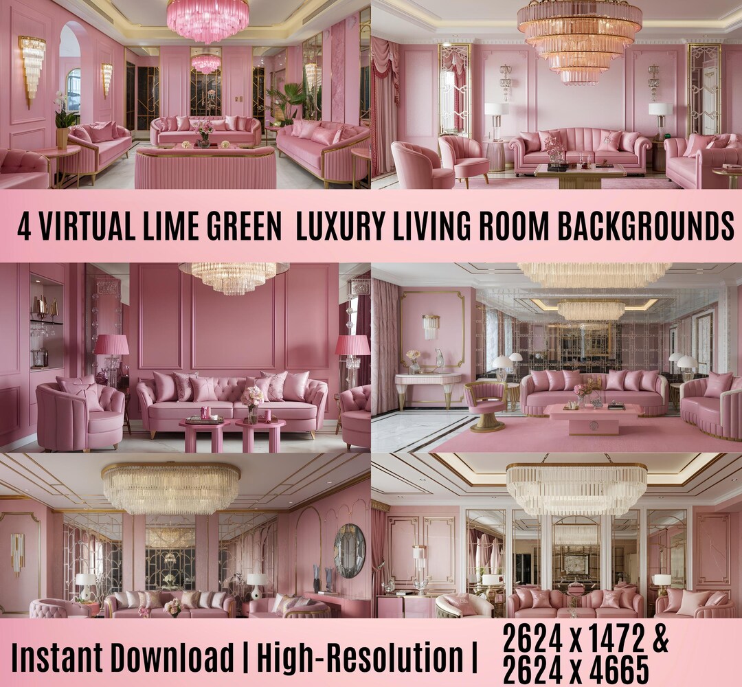 Pink Luxury Virtual Backgrounds - 8 Digital Virtual Meeting Backgrounds ...