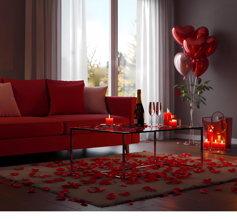 Valentine's Day Pink | Red Zoom Backgrounds | Romantic Virtual Living ...