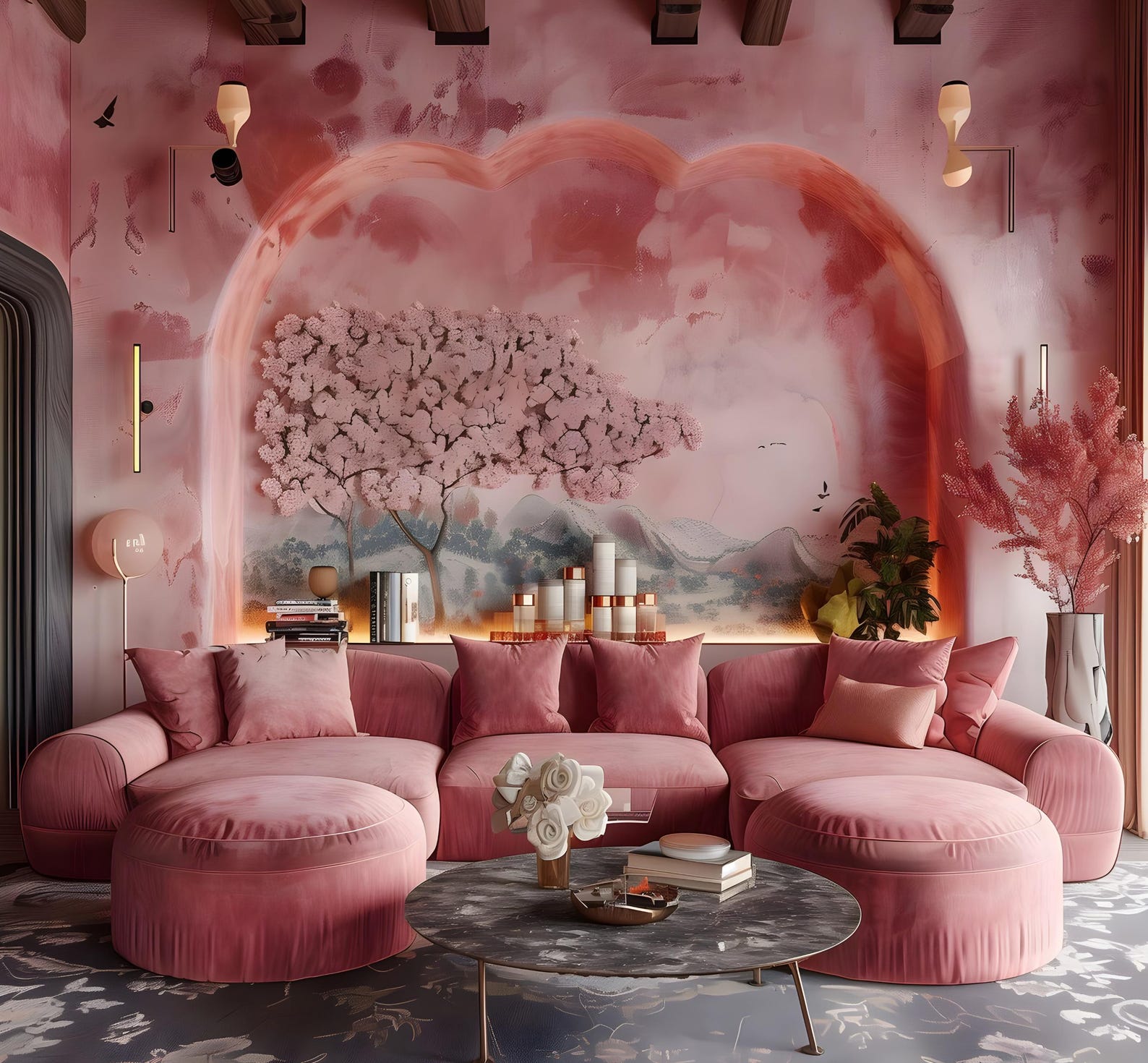 8 Zoom Modern Pink Luxury Virtual Backgrounds Bundle Teams Meeting ...