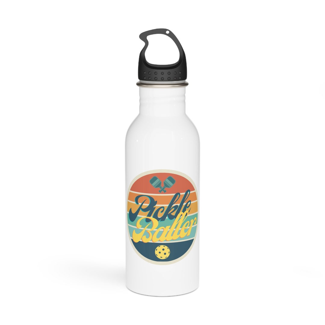Pickleball Retro Stainless Steel Water Bottle, Pickleball Wine Drinker ...