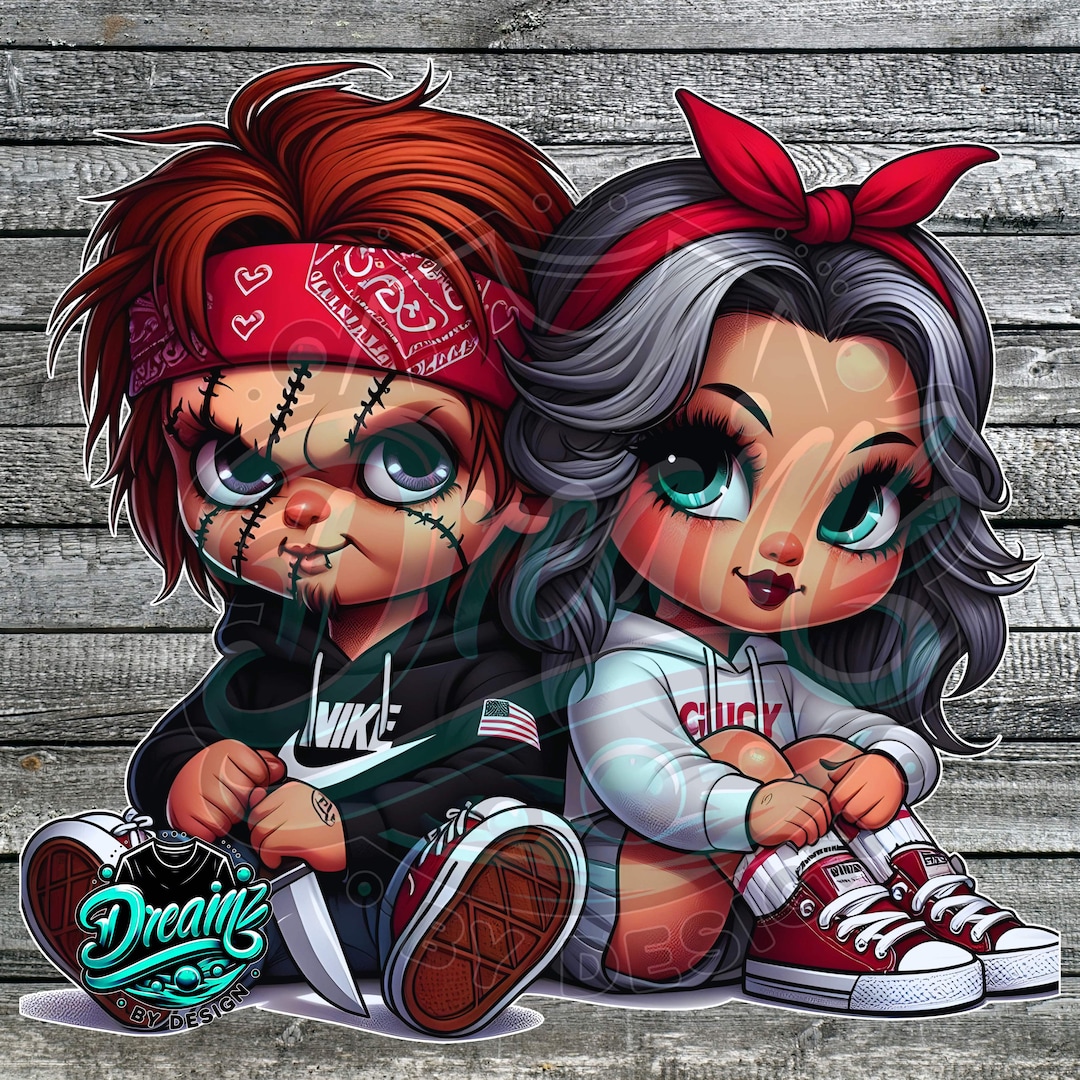 Cute Couple Chucky and Tiff Dolls With Matching Outfits PNG, SVG ...