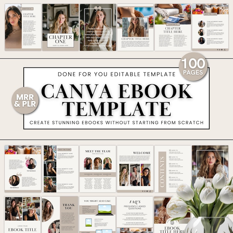 Canva Ebook Template With PLR & MRR Rights | 100-page Editable Design ...