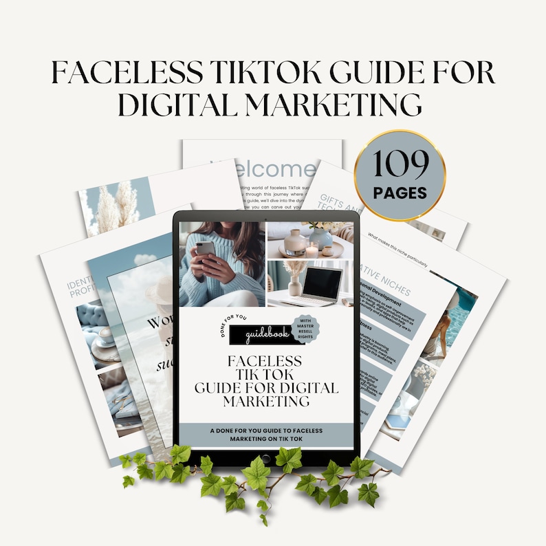 Done for You Ebook Tik Tok Guide for Faceless Digital Marketing With ...