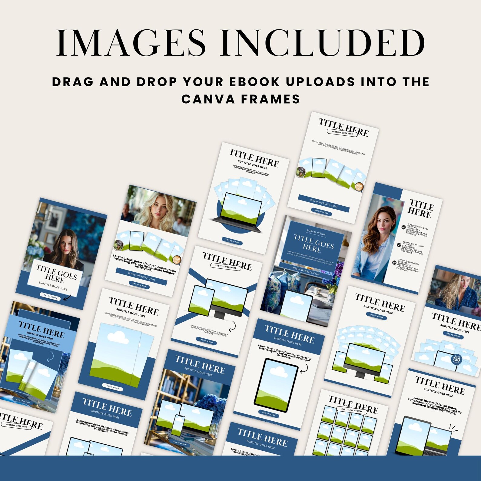 Editable Pinterest Pin Templates for Ebooks | Royal Blue Theme | Opens ...
