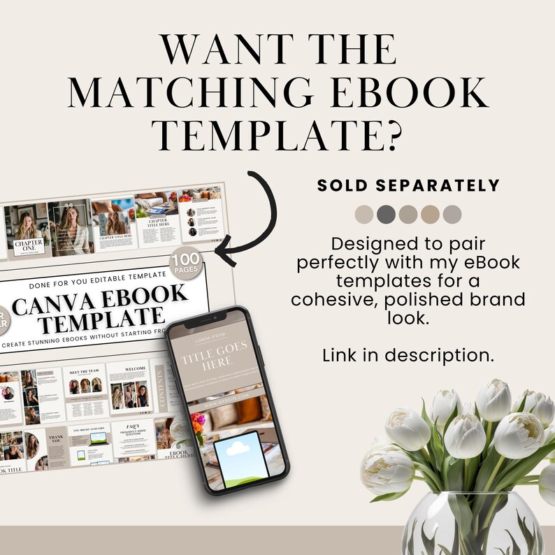 Editable Pinterest Pin Templates for Ebooks | Aesthetic Beige Theme ...