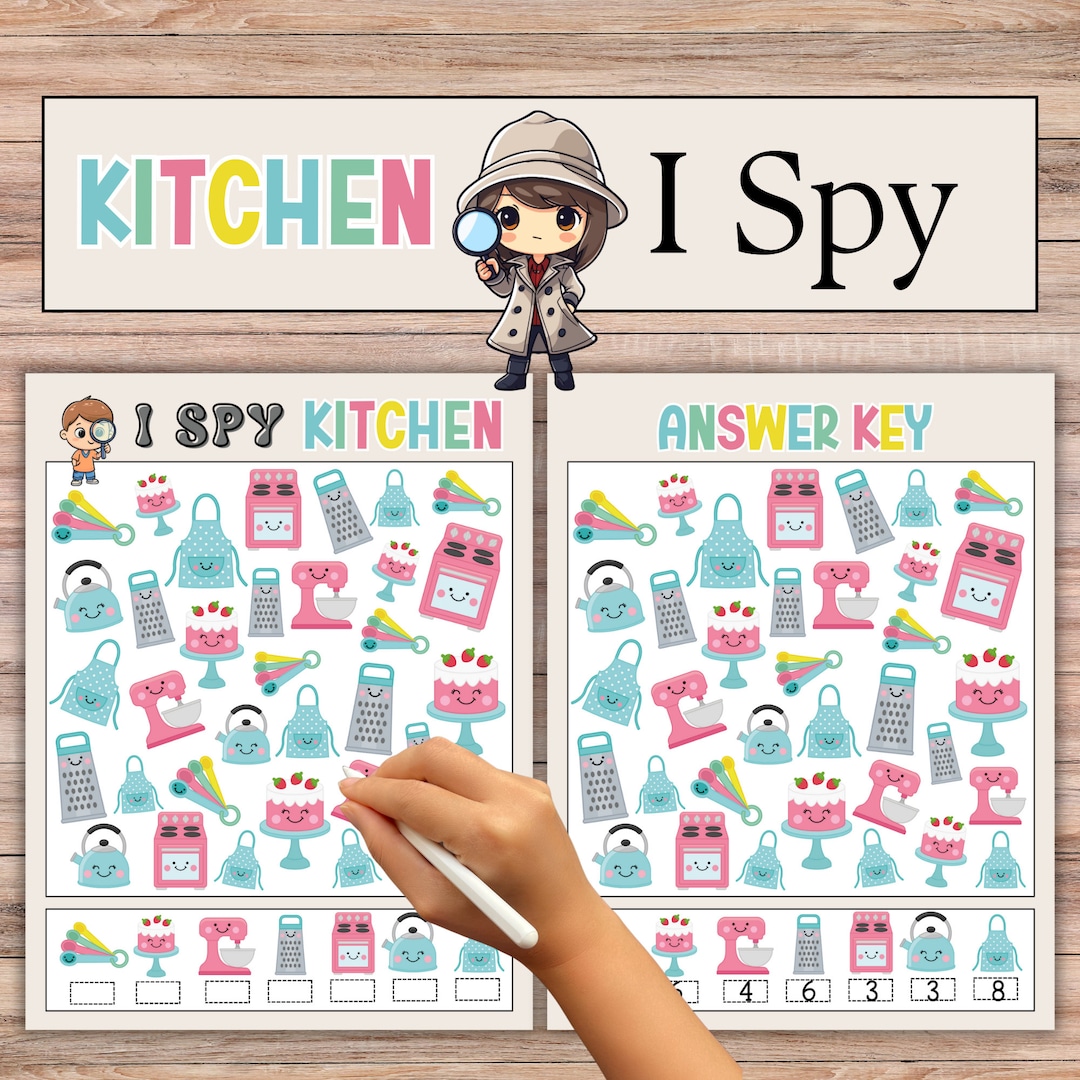Cute 50's Kawaii Kitchen I Spy Game / Activity Sheets for - Etsy