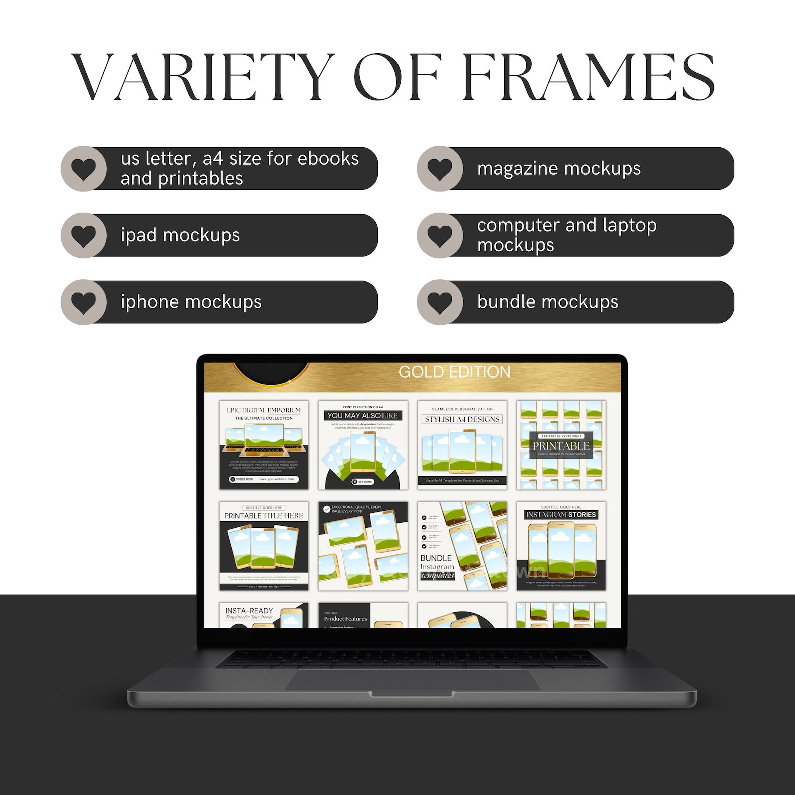 Gold Edition Done for You Mockup Template Bundle for Digital Products ...