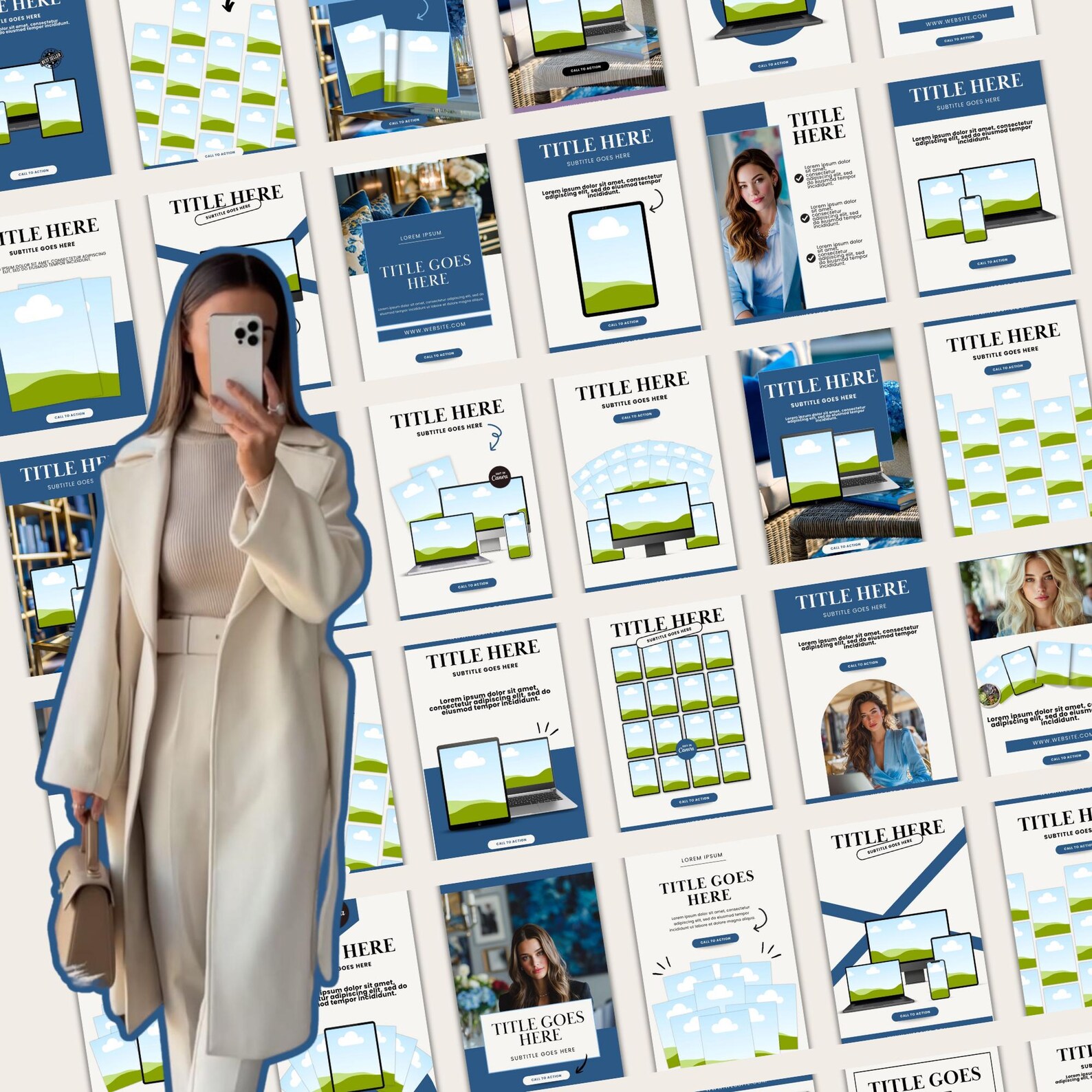 Editable Pinterest Pin Templates for Ebooks | Royal Blue Theme | Opens ...