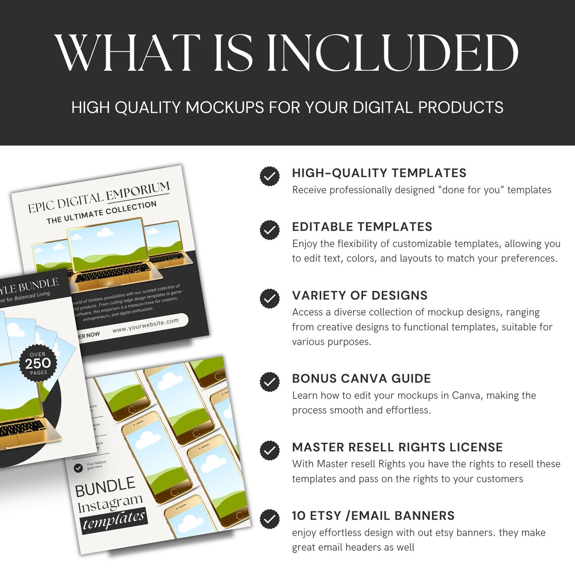 Gold Edition Done for You Mockup Template Bundle for Digital Products ...