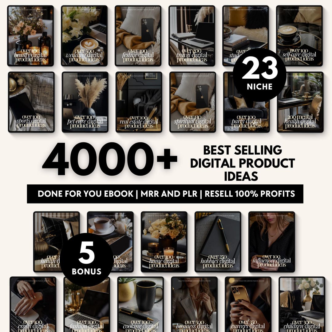 23 Niche Ebooks Bundle: 4000+ Digital Product Ideas, Canva Templates ...