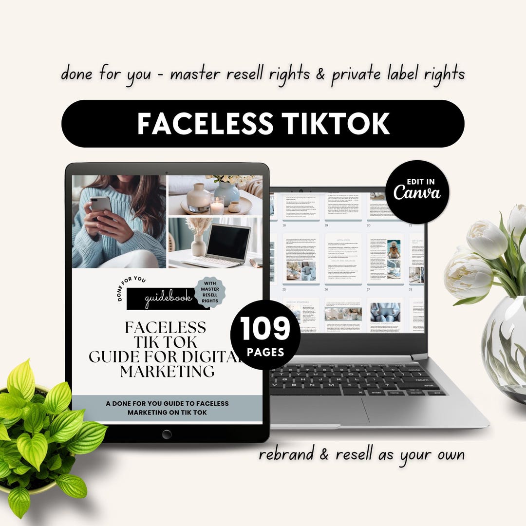 Done for You Ebook Tik Tok Guide for Faceless Digital Marketing With ...