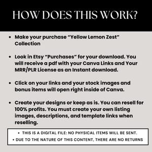 75 MRR Yellow Lemon Zest Collection PLR Resell 2 Sizes W/ Bonus ...