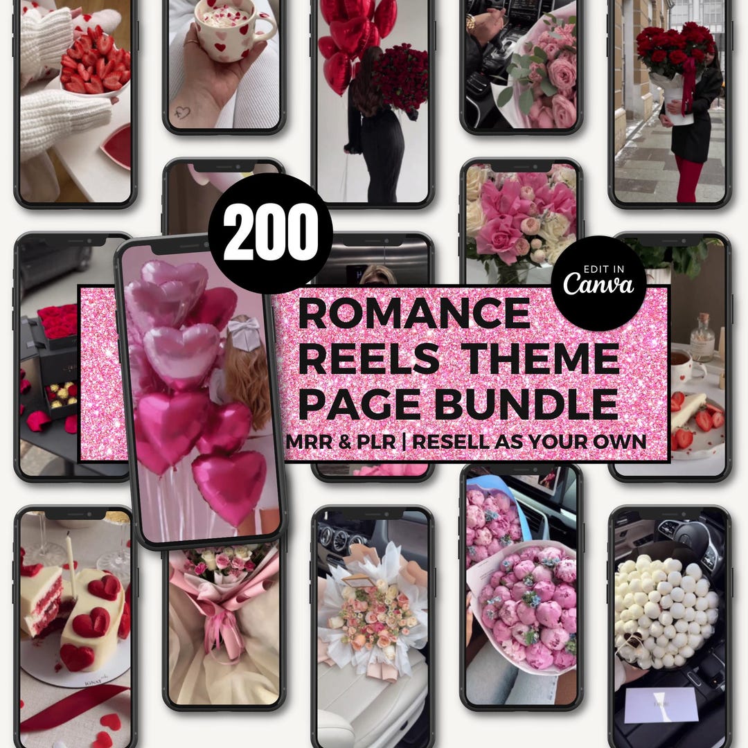 200 Romance Reels: Luxury Stock Images Canva Bundle (MRR & PLR) - Etsy