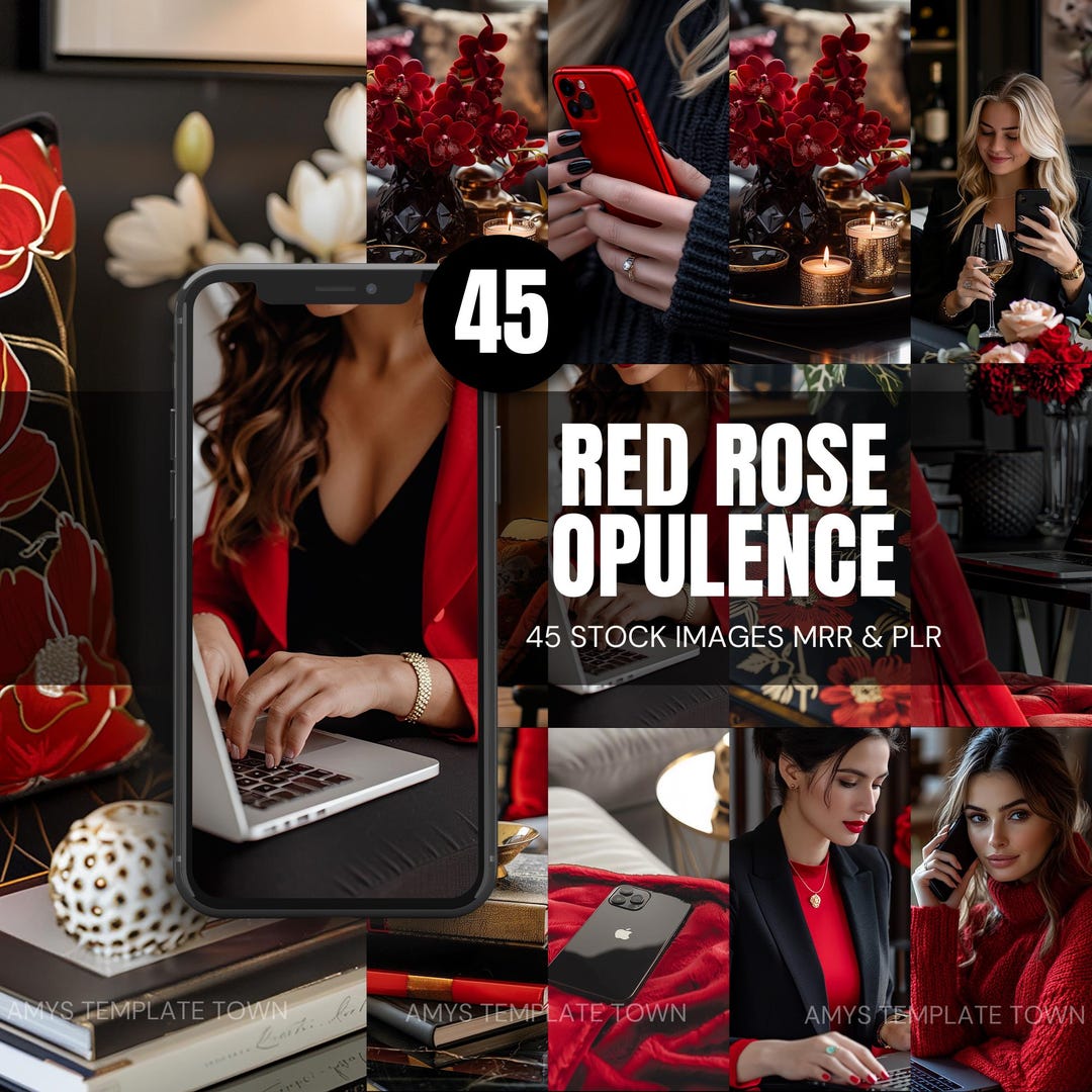 Rose Red Opulence: 45 Premium Ai-generated Stock Images, MRR & PLR ...