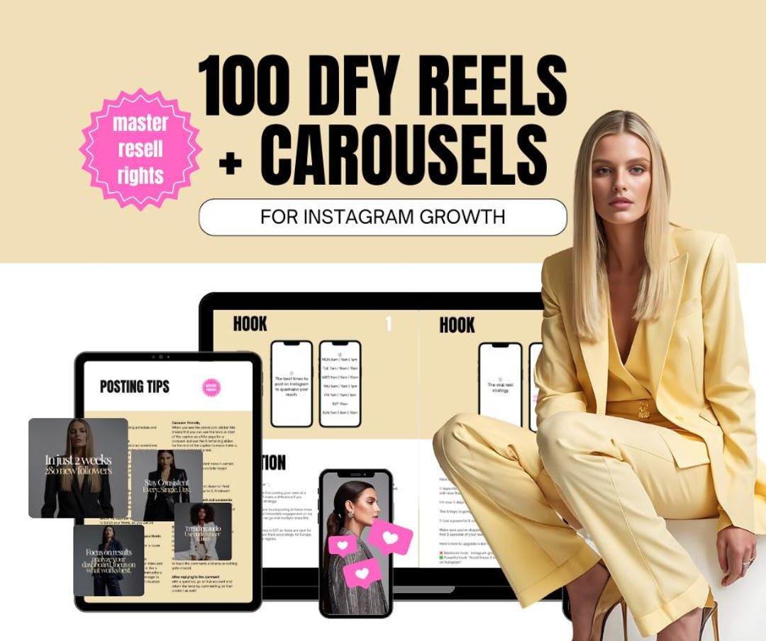 Prewritten Instagram Content | 100 DFY Reels + Carousels With 4 Bonus ...
