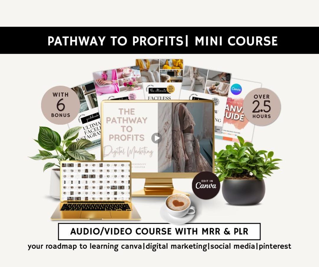 The Pathway to Profits Viral Mini Course Faceless Digital Marketing Course | MRR & PLR Neutral ...
