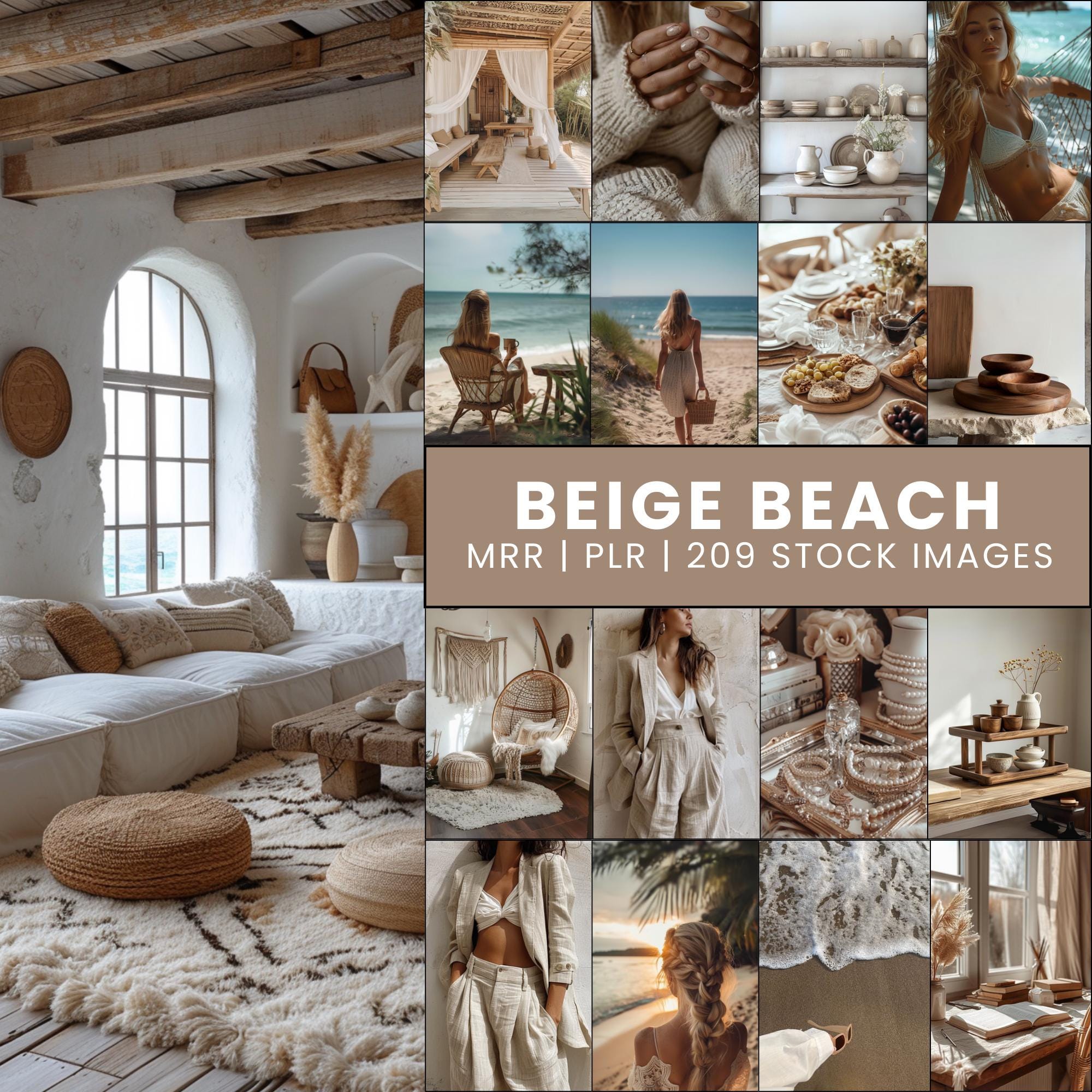 209 Beige Beach Collection Midjourney Stock Images in 2 Sizes Comes ...
