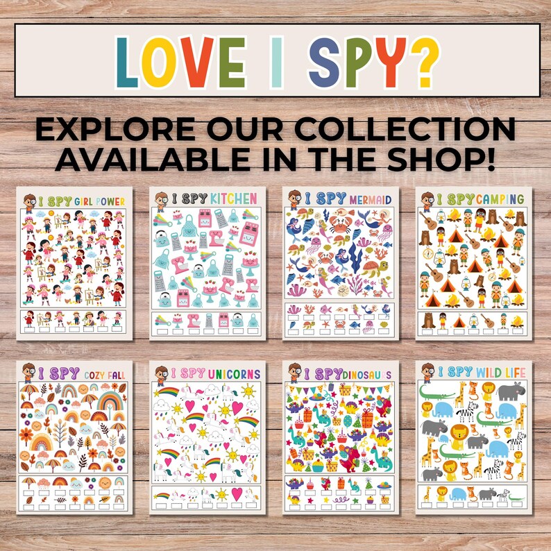 Wild Life I Spy / Road Trip Activity Sheets / Printable Party Game for ...